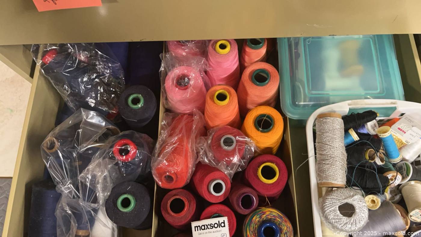 Assorted thread spools various colors | Maxsold