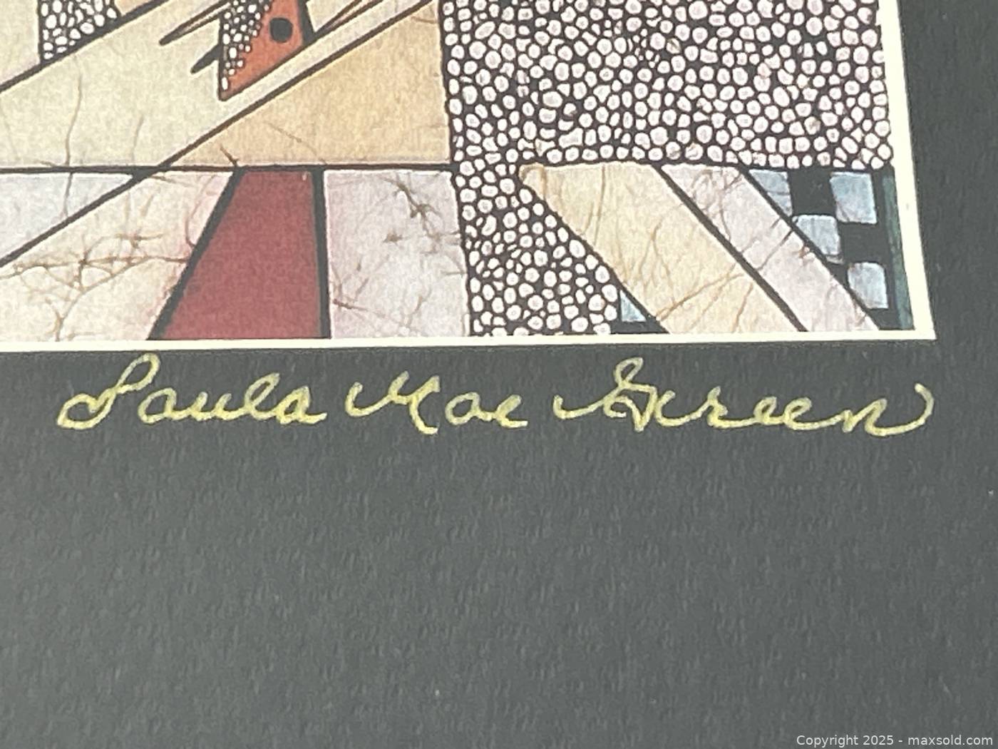 Signed Paula Mae Green “Couple” framed print | Maxsold