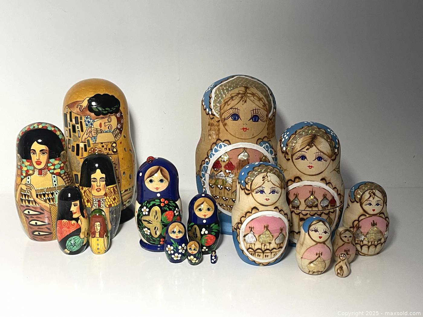 Three Russian nesting doll sets, 17 pcs | Maxsold