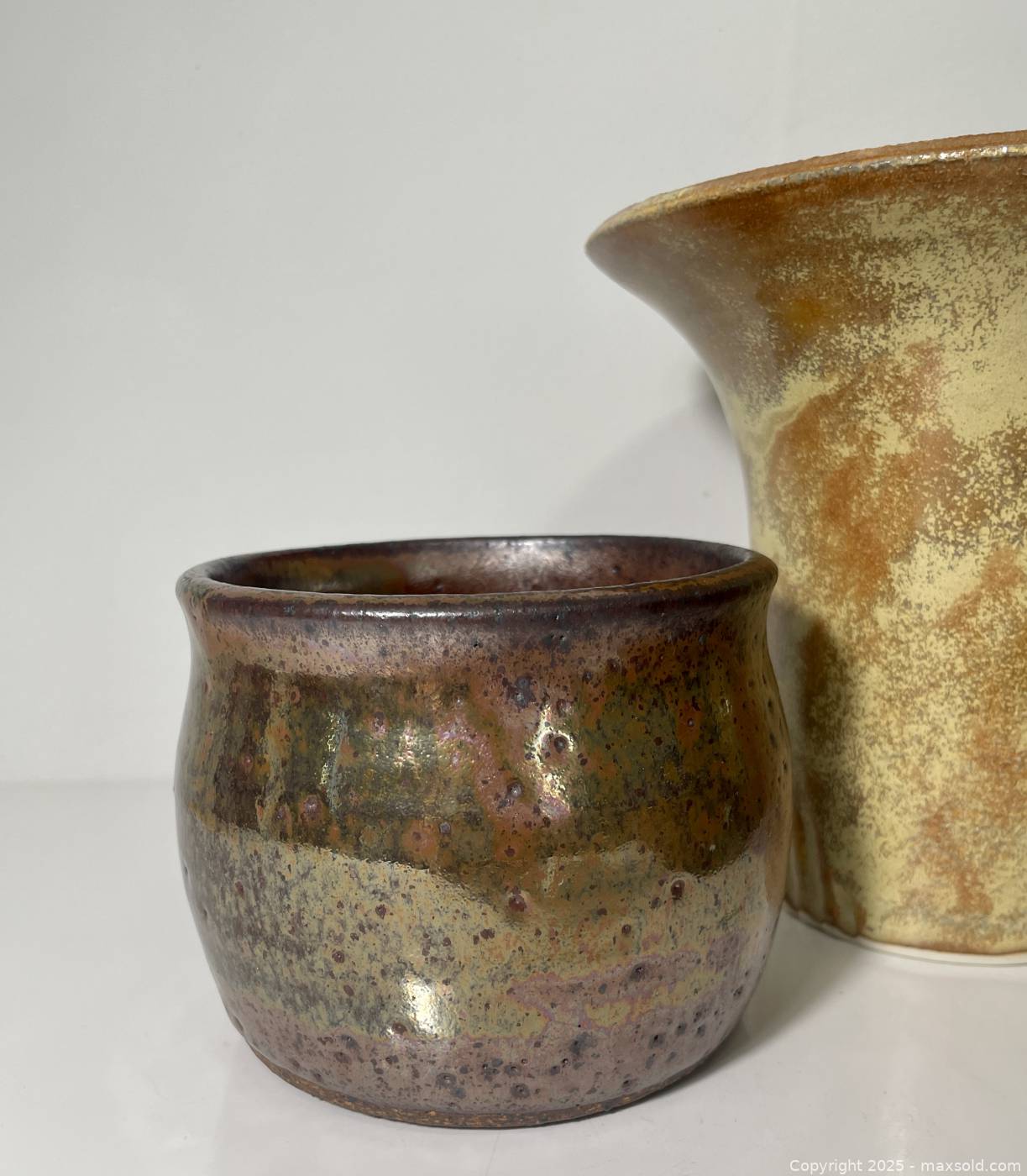 Rustic earth-tone studio pottery set | Maxsold