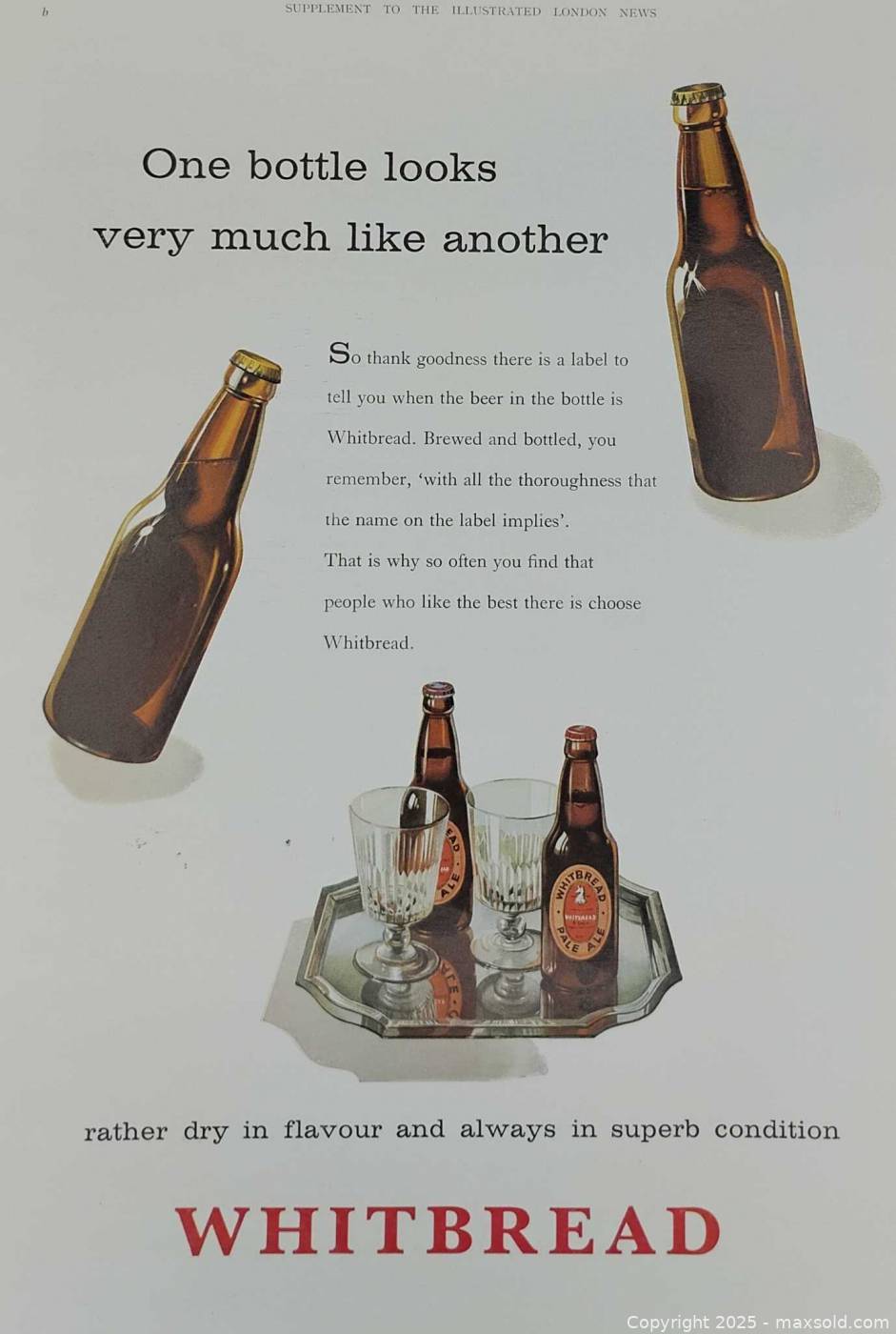 Whitbread Pale Ale 1950s advertisement | Maxsold