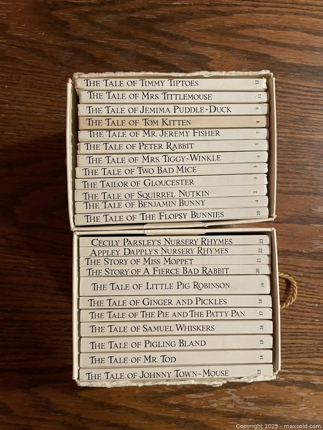 Beatrix Potter boxed set of 21 miniature hardcover tales | Maxsold
