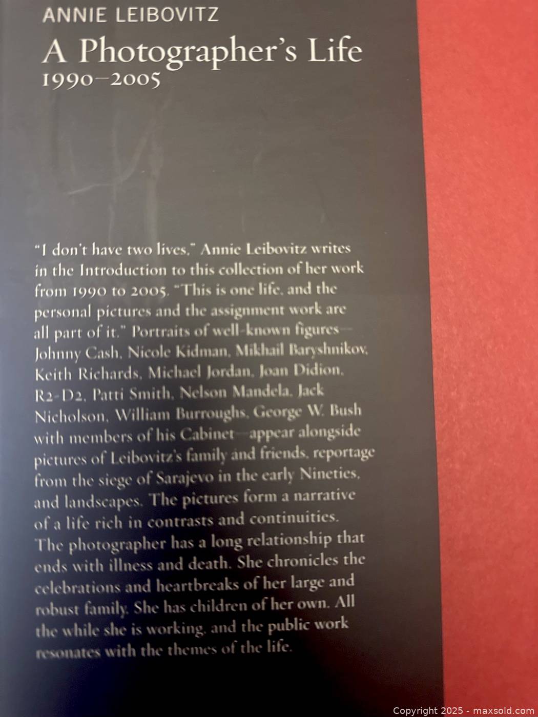 Annie Leibovitz: A Photographer’s Life 1990–2005 Hardcover Book | Maxsold
