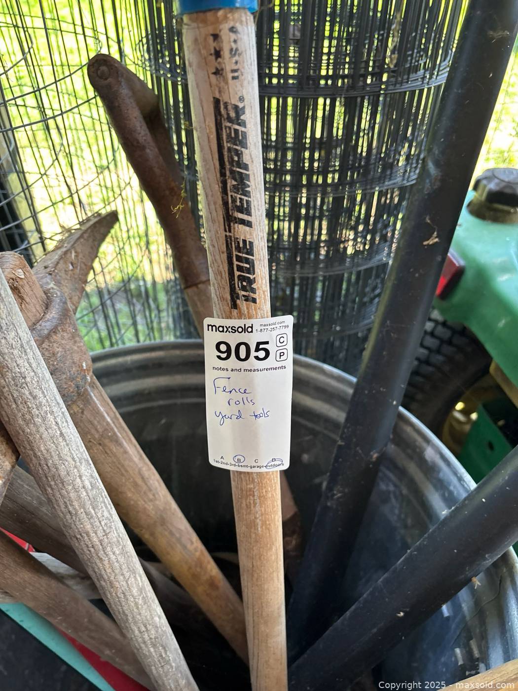 Wire fencing rolls and yard tools | Maxsold