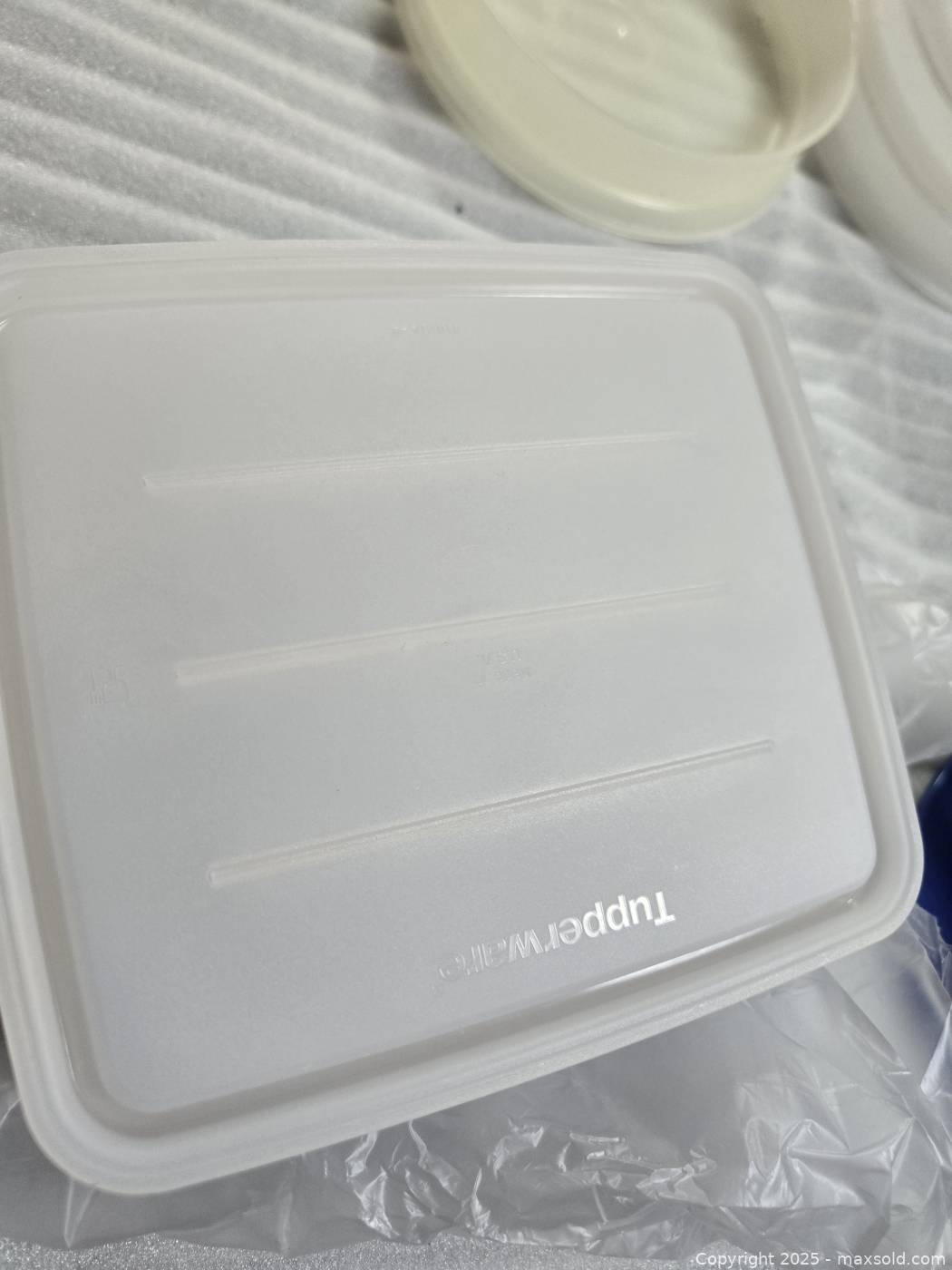 Tupperware burger press, six patty containers, hot dog keeper | Maxsold