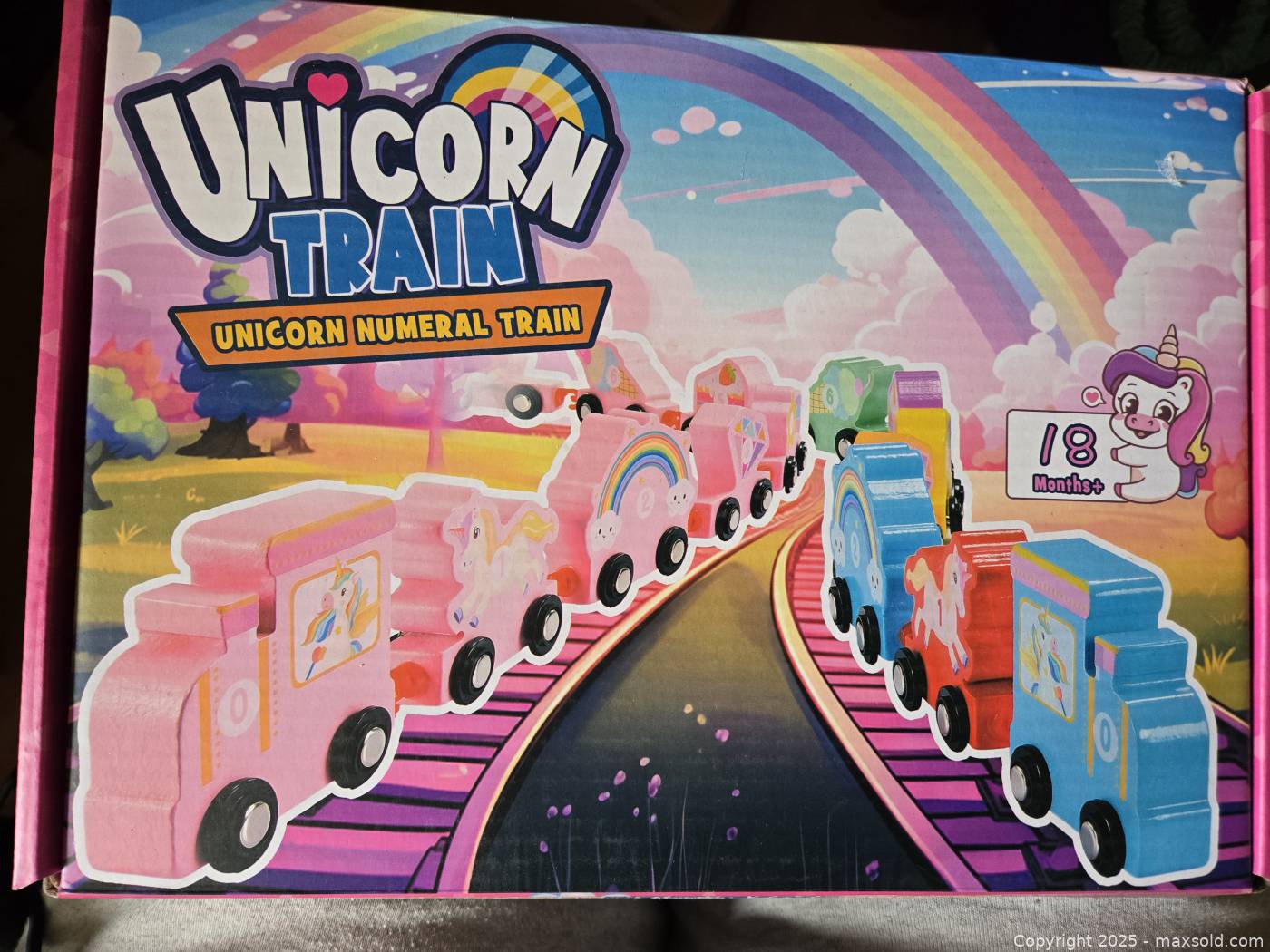 Unicorn Numeral Magnetic Wooden Train Set | Maxsold