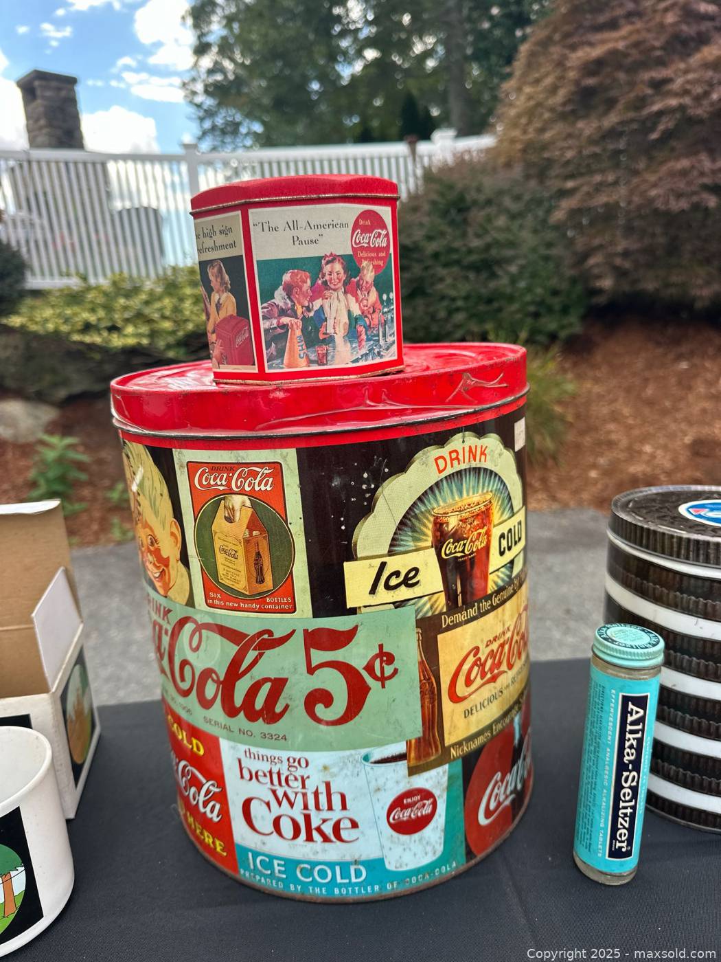 Vintage Coca-Cola, Alka-Seltzer and other storage containers | Maxsold
