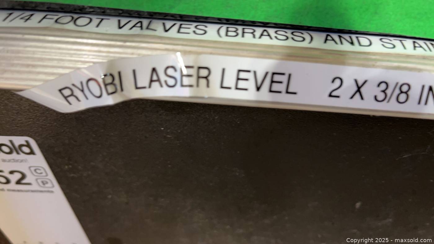 Ryobi laser level drill label maker Lexivon set and tools | Maxsold