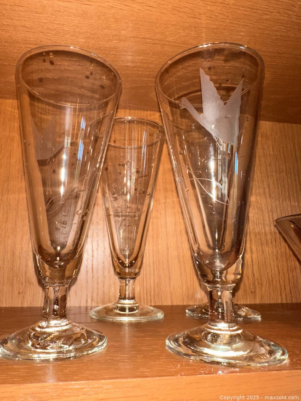 Vintage etched glass barware, 18 pieces | Maxsold