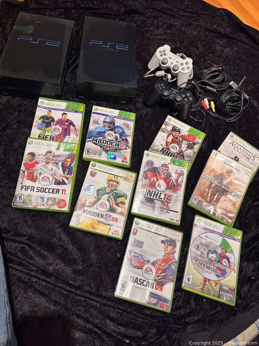 Two PS2 Consoles, Controllers & 10 Xbox 360 Games | Maxsold
