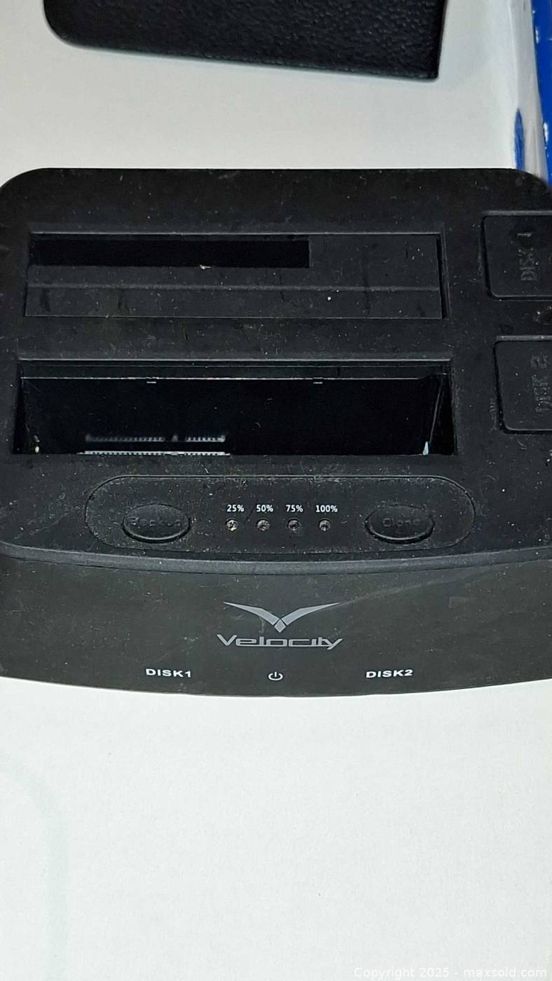 Logitech Bluetooth keyboard, Maxtor hard drive, Velocity dual docking ...