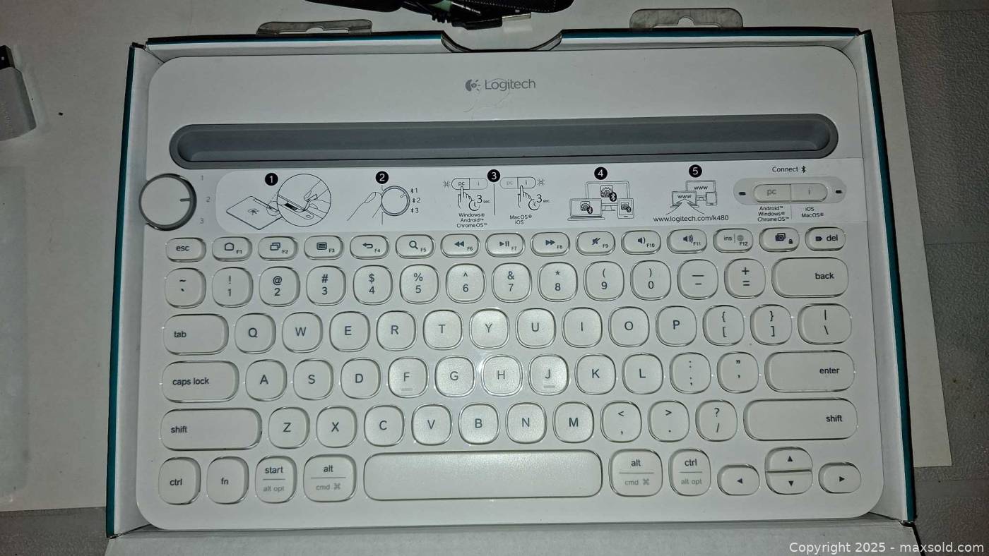 Logitech Bluetooth keyboard, Maxtor hard drive, Velocity dual docking ...