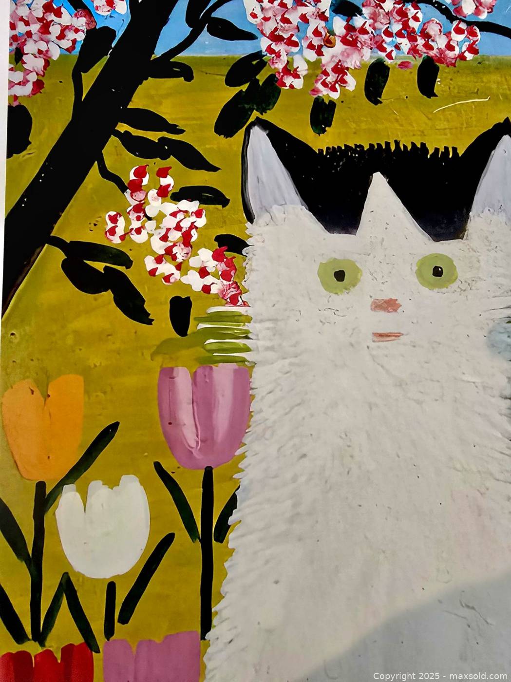 Maud Lewis Black & White Cat lithograph | Maxsold