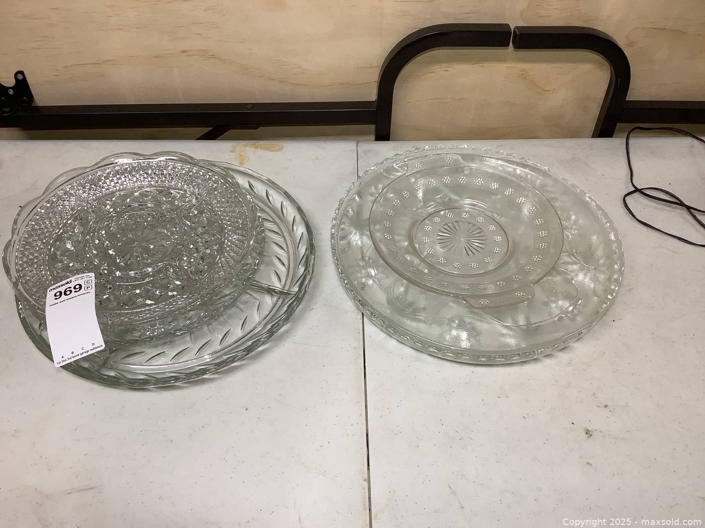 Clear pressed glass serving platters | Maxsold