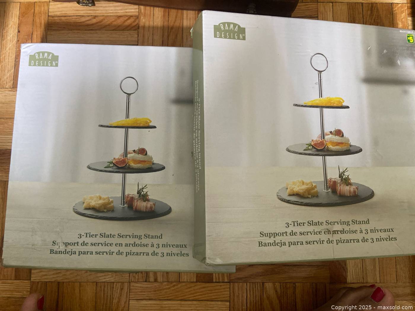 Rama Design 3-Tier Slate Serving Stands, 2 New | Maxsold
