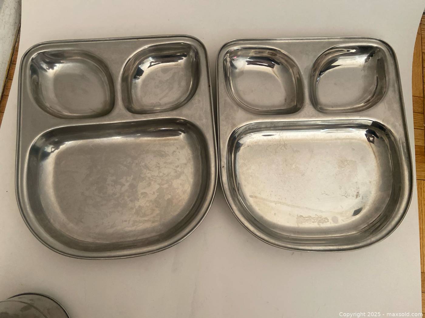 Stainless Steel Three-Compartment Trays, 2 | Maxsold