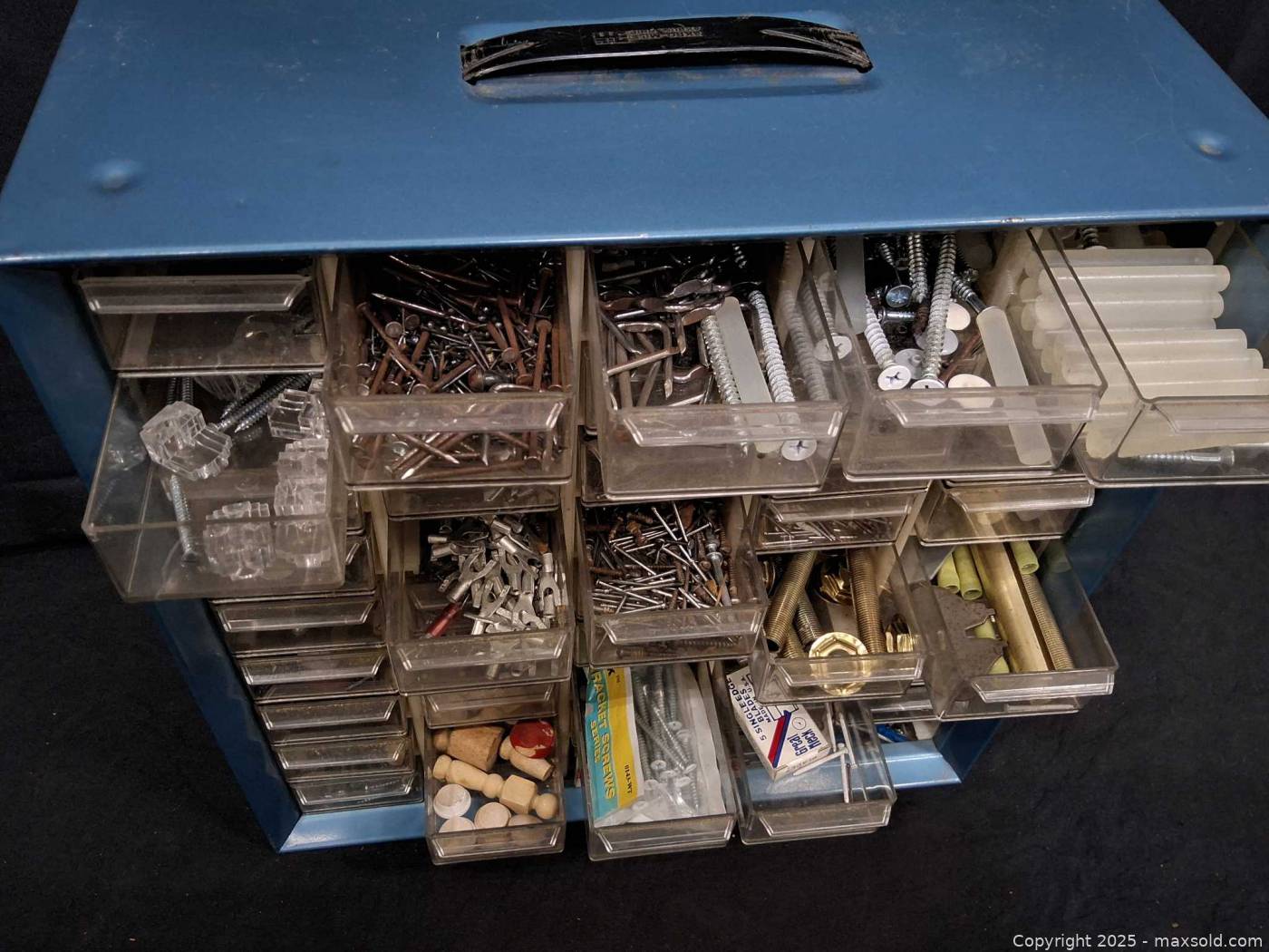 Akro-Mils 45-drawer hardware storage cabinet with assorted fasteners ...