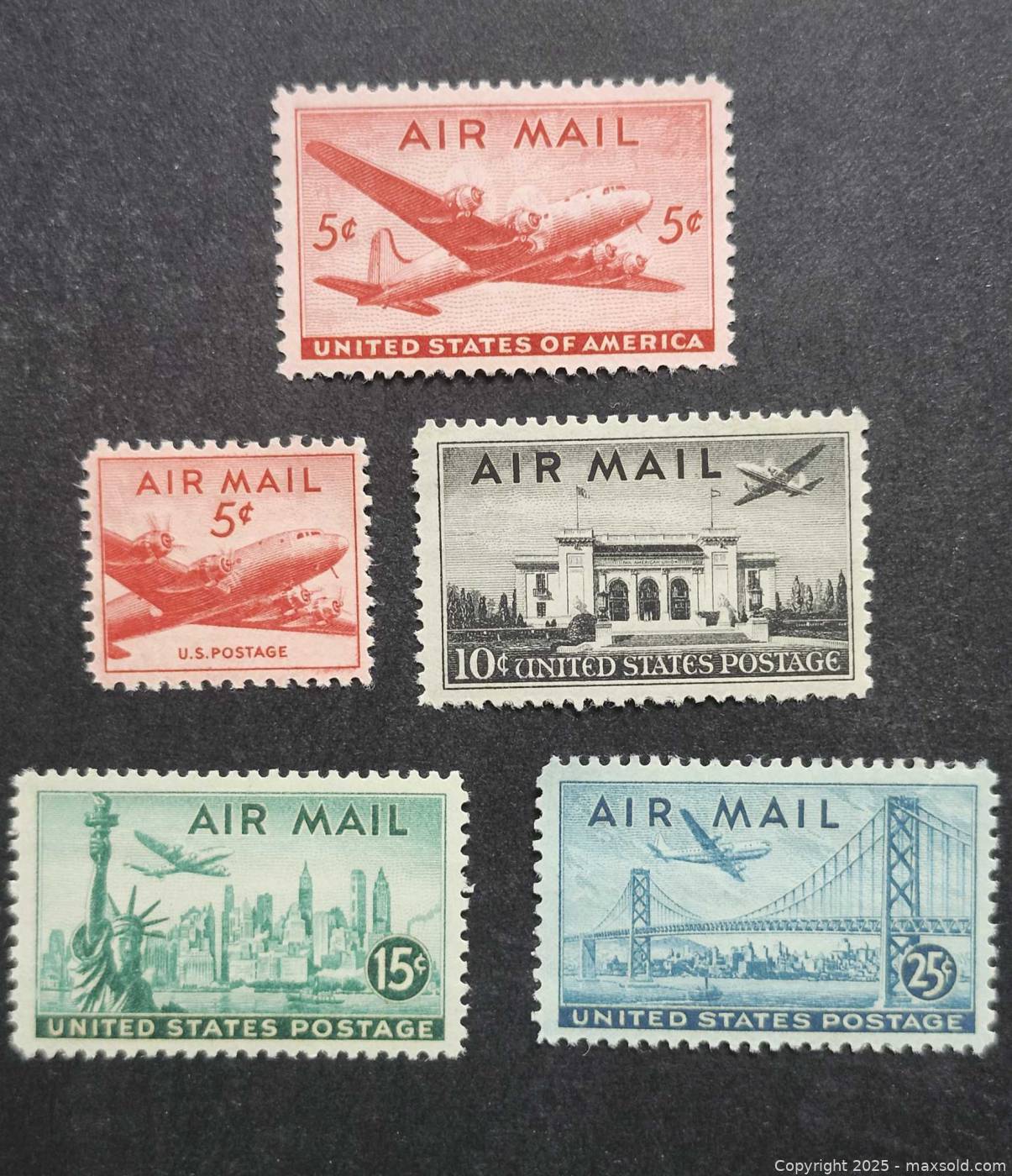 1946-1947 US Air Mail Postage Stamps | Maxsold