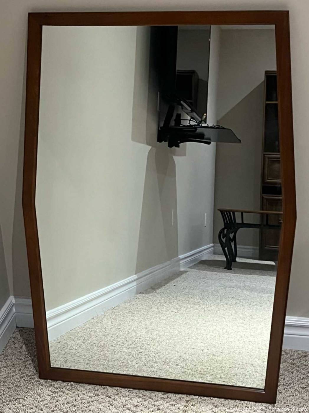 Mid-Century Modern wooden mirror | Maxsold