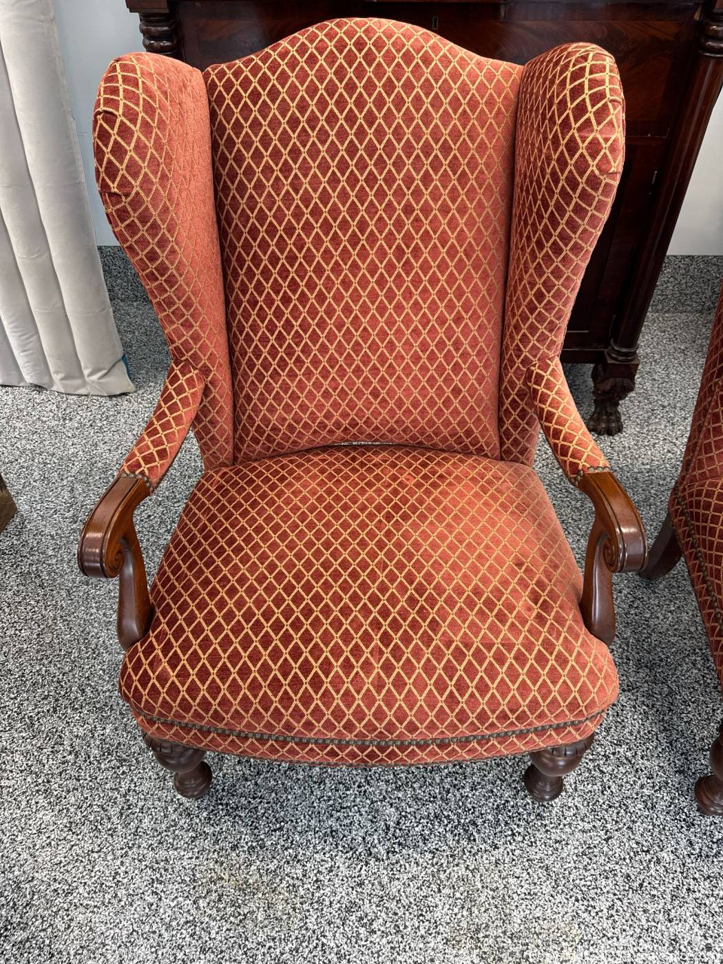 Traditional Wingback Upholstered Armchair | Maxsold