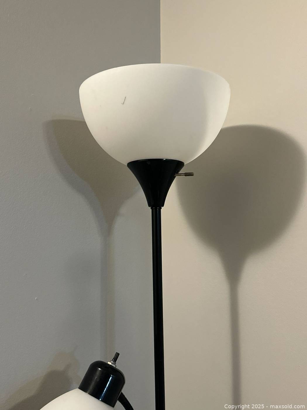 IKEA black dual-head floor lamp with bulbs | Maxsold