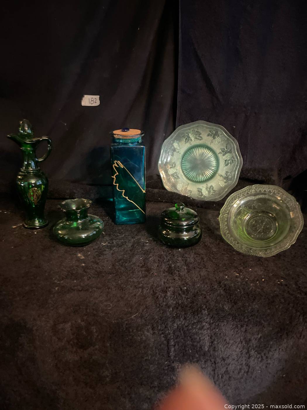 Mixed Green Glassware Decanter Jar Vase 6-Piece | Maxsold