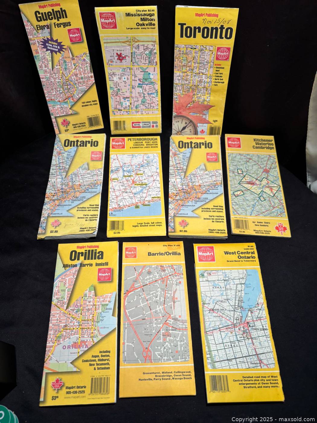 9 vintage MapArt Ontario road maps | Maxsold