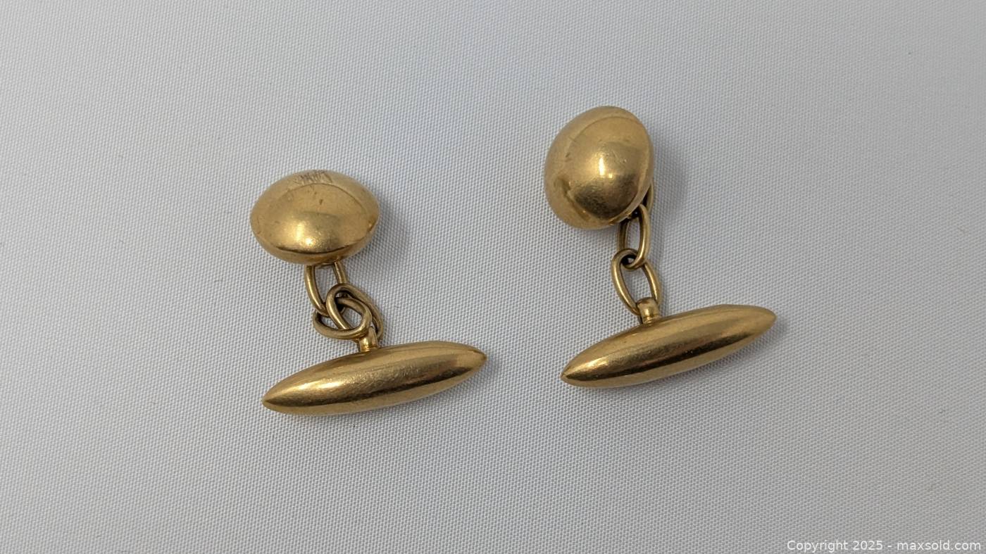 18kt yellow gold cufflinks with appraisal | Maxsold