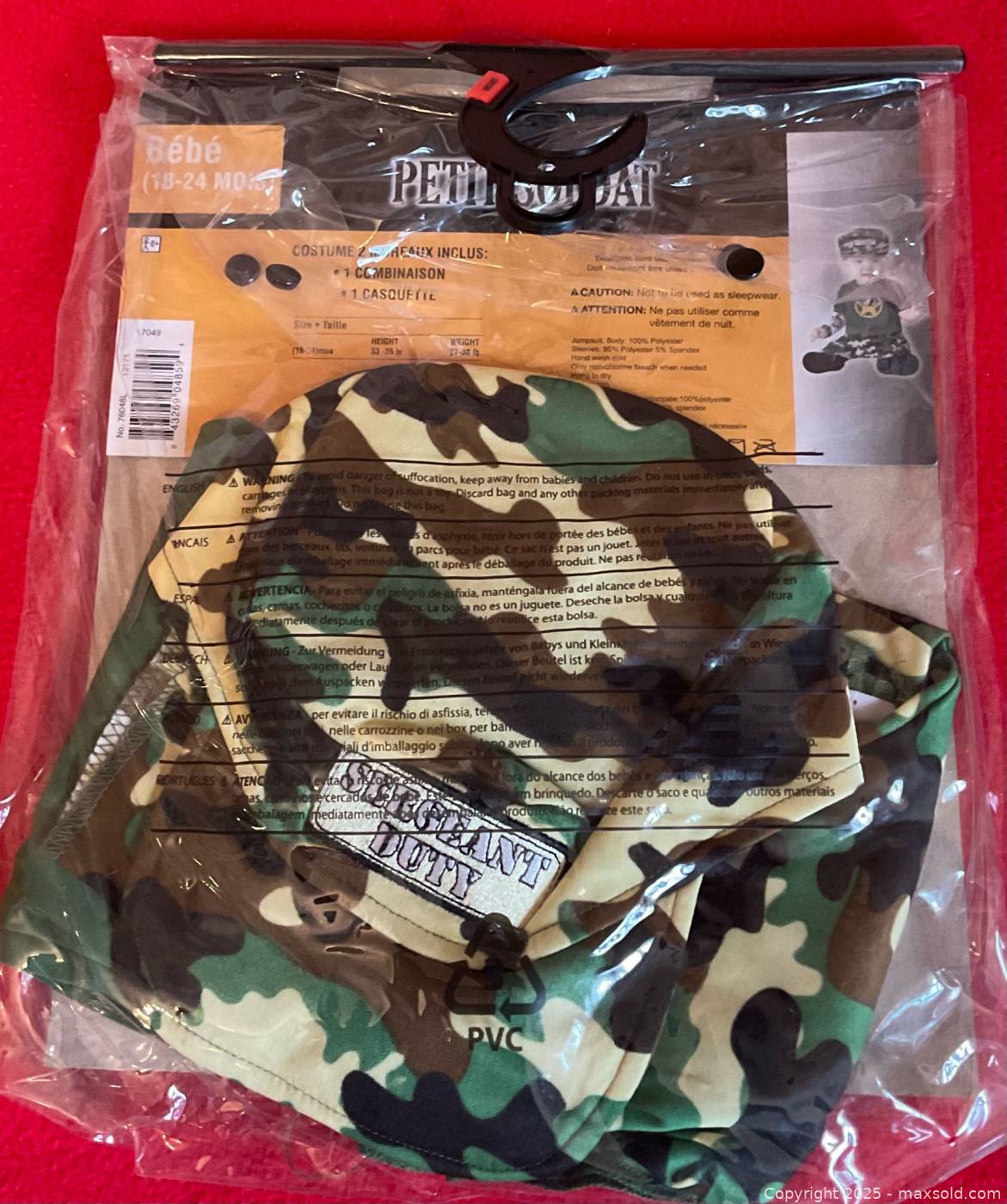 Infant 2-Piece Soldier Costume Size 18–24M | Maxsold