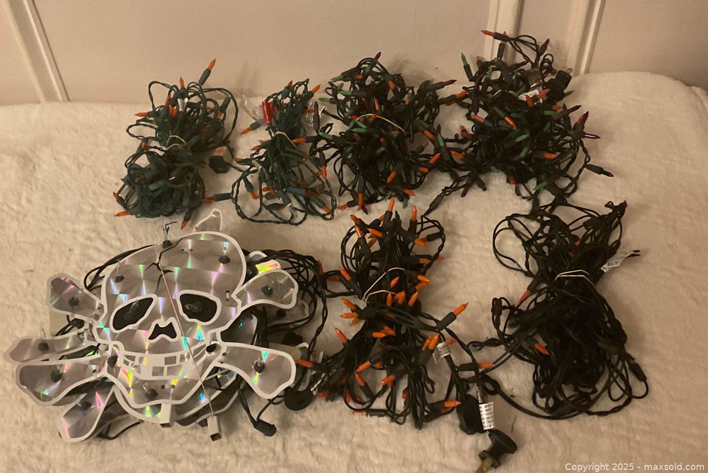 Halloween LED String Lights And Skull Signs | Maxsold
