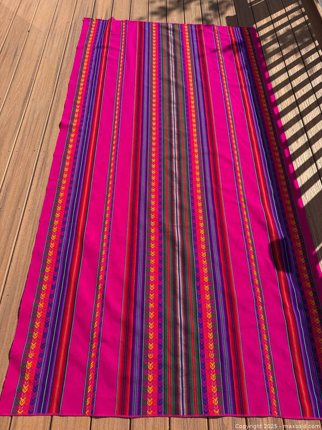 Andean-Style Multicolor Wool Blend Throw 98.5x52in | Maxsold