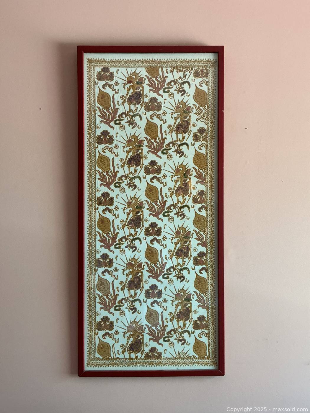 Framed Indonesian-Style Batik Textile Wall Art | Maxsold