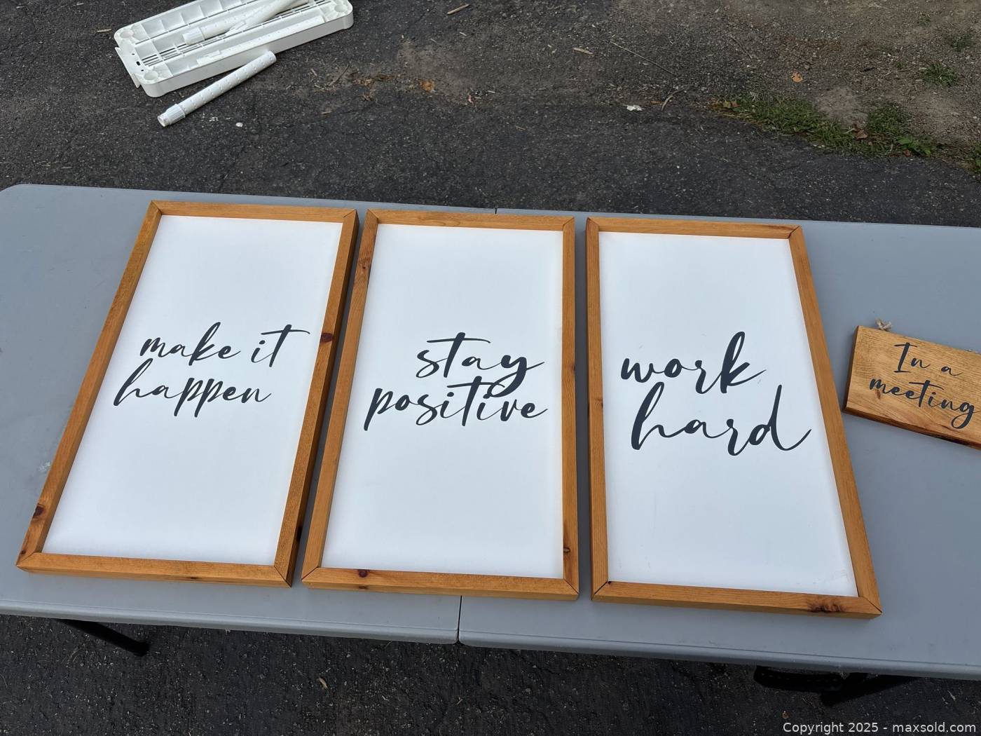 3 framed motivational wall signs & small hanging sign | Maxsold