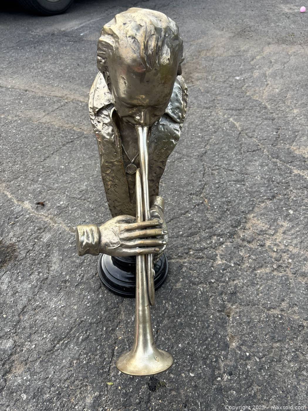 Cast Metal Jazz Trumpeter Bust Sculpture on Stone Base | Maxsold