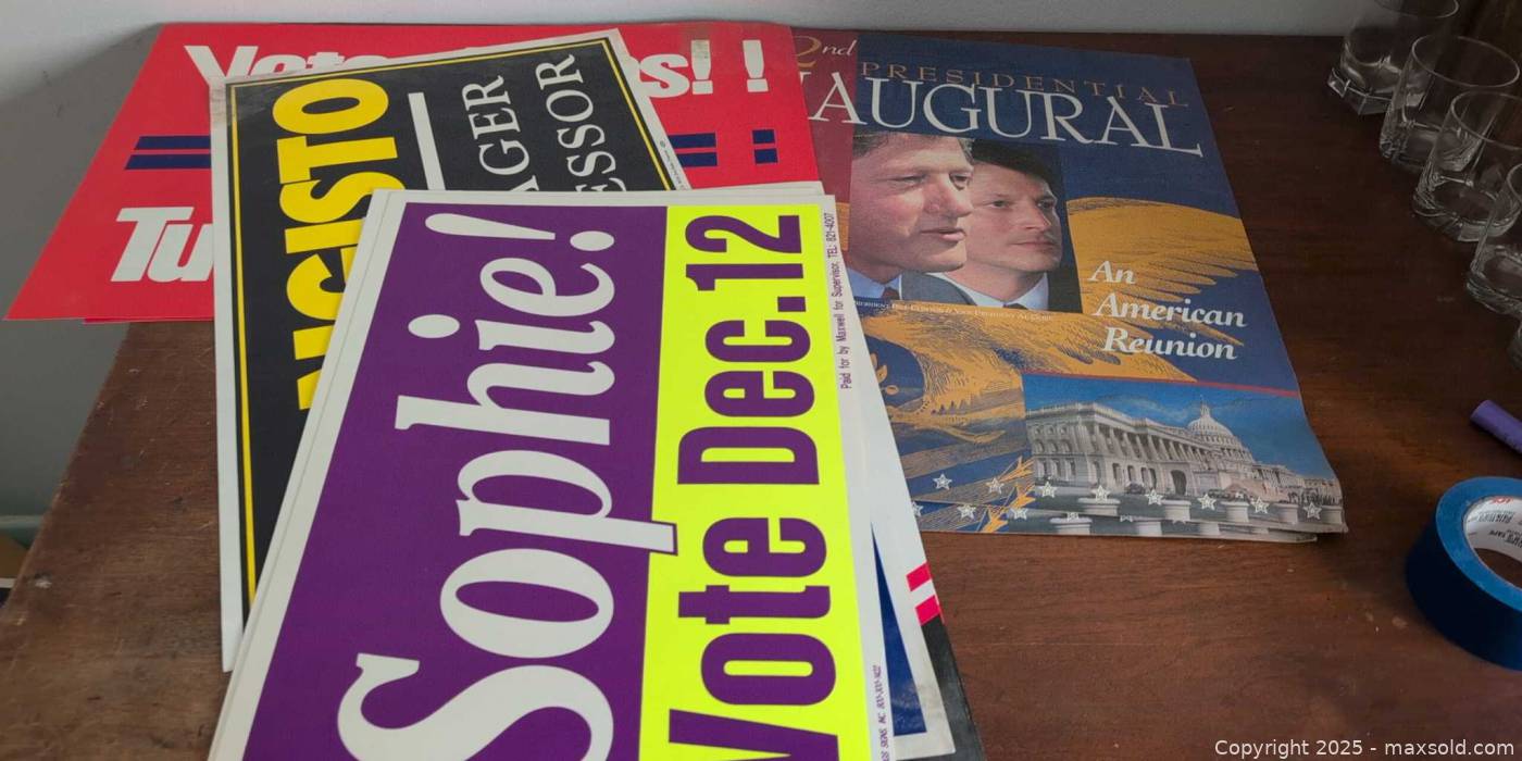 1980s-1990s political posters & inaugural program | Maxsold