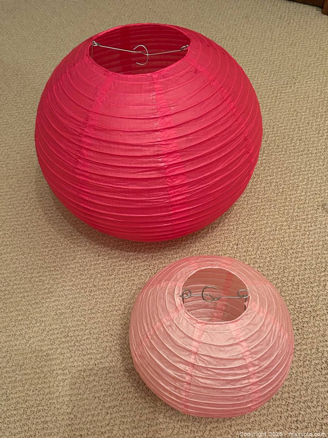 Pink Paper Lanterns And Tulle Decor | Maxsold
