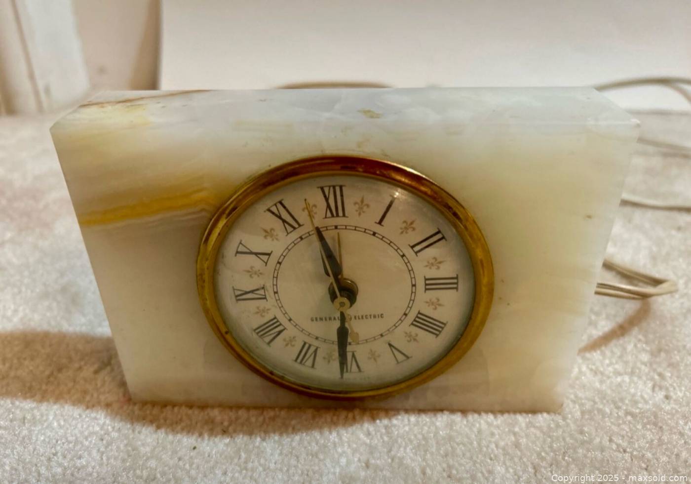 GE Marble Alarm Clock, Seth Thomas Clock, Brass Compass, 50-Year Calendar | Maxsold