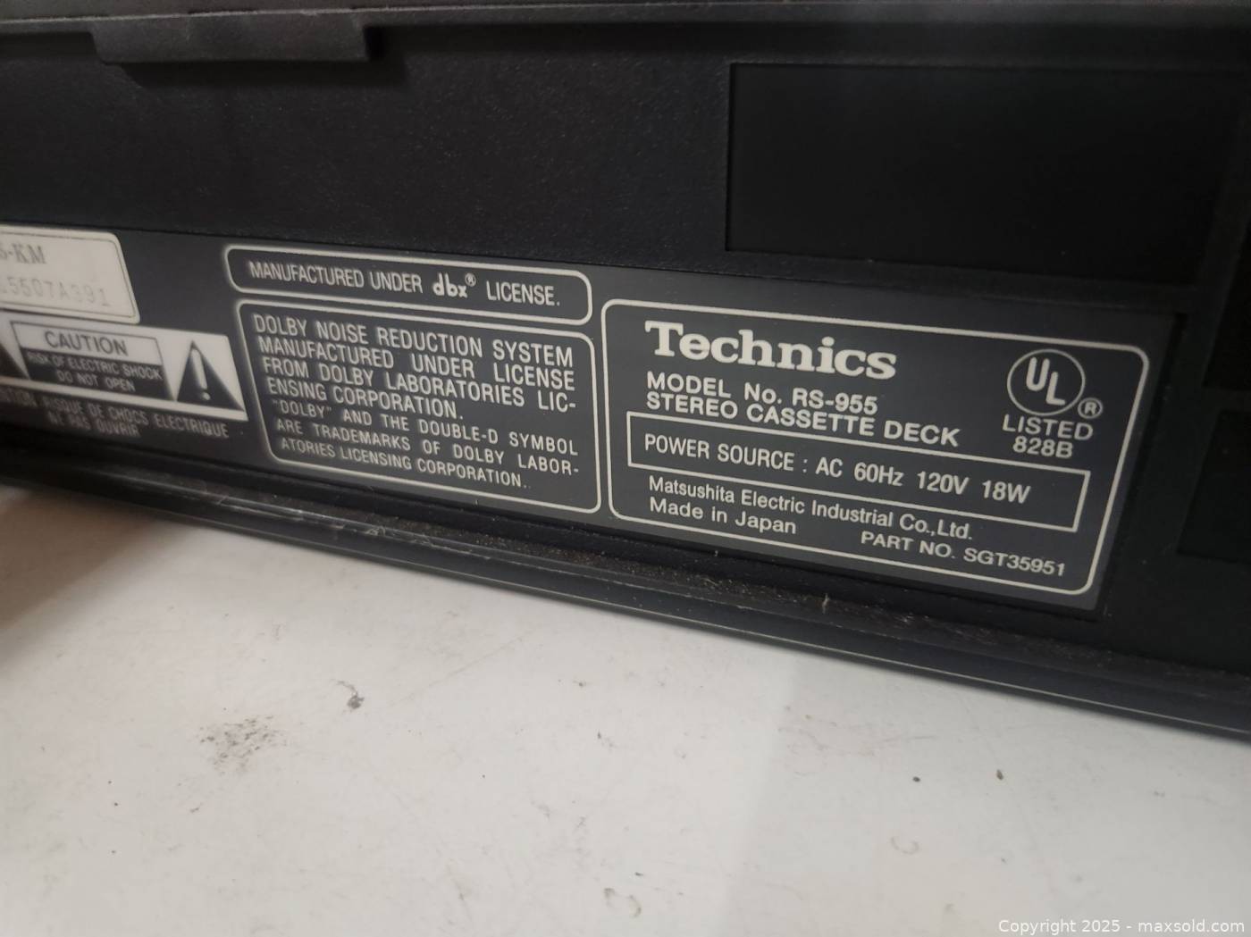 Technics RS-955 stereo cassette deck | Maxsold