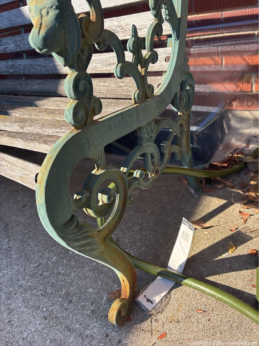 Metal plant stand, mosaic stone and bench | Maxsold