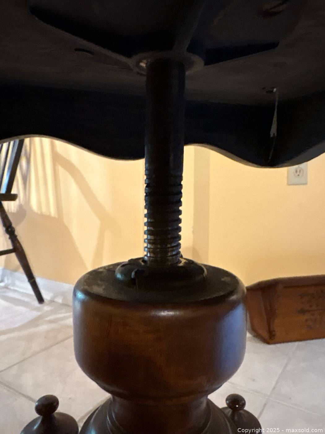 Vintage wooden piano stool, 14x12x24 in | Maxsold