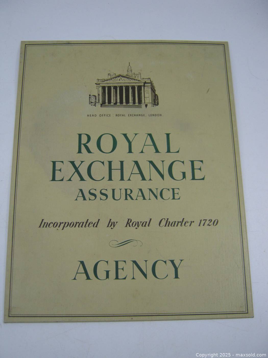 Royal Exchange Assurance metal sign | Maxsold