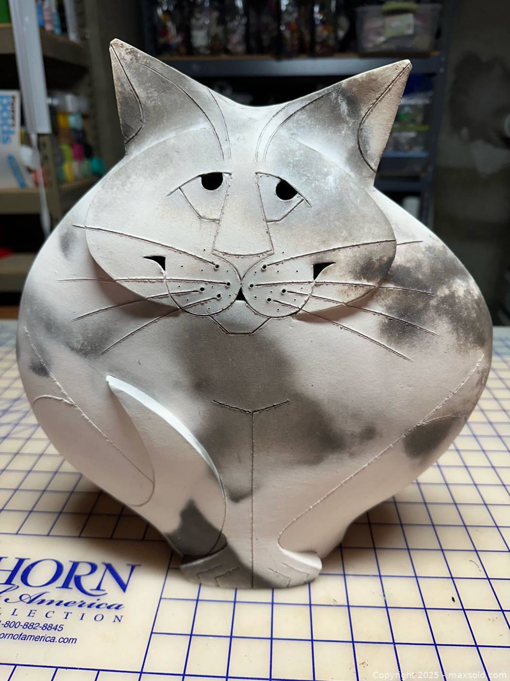 Mary Dewey Fat Cat Ceramic Sculpture | Maxsold