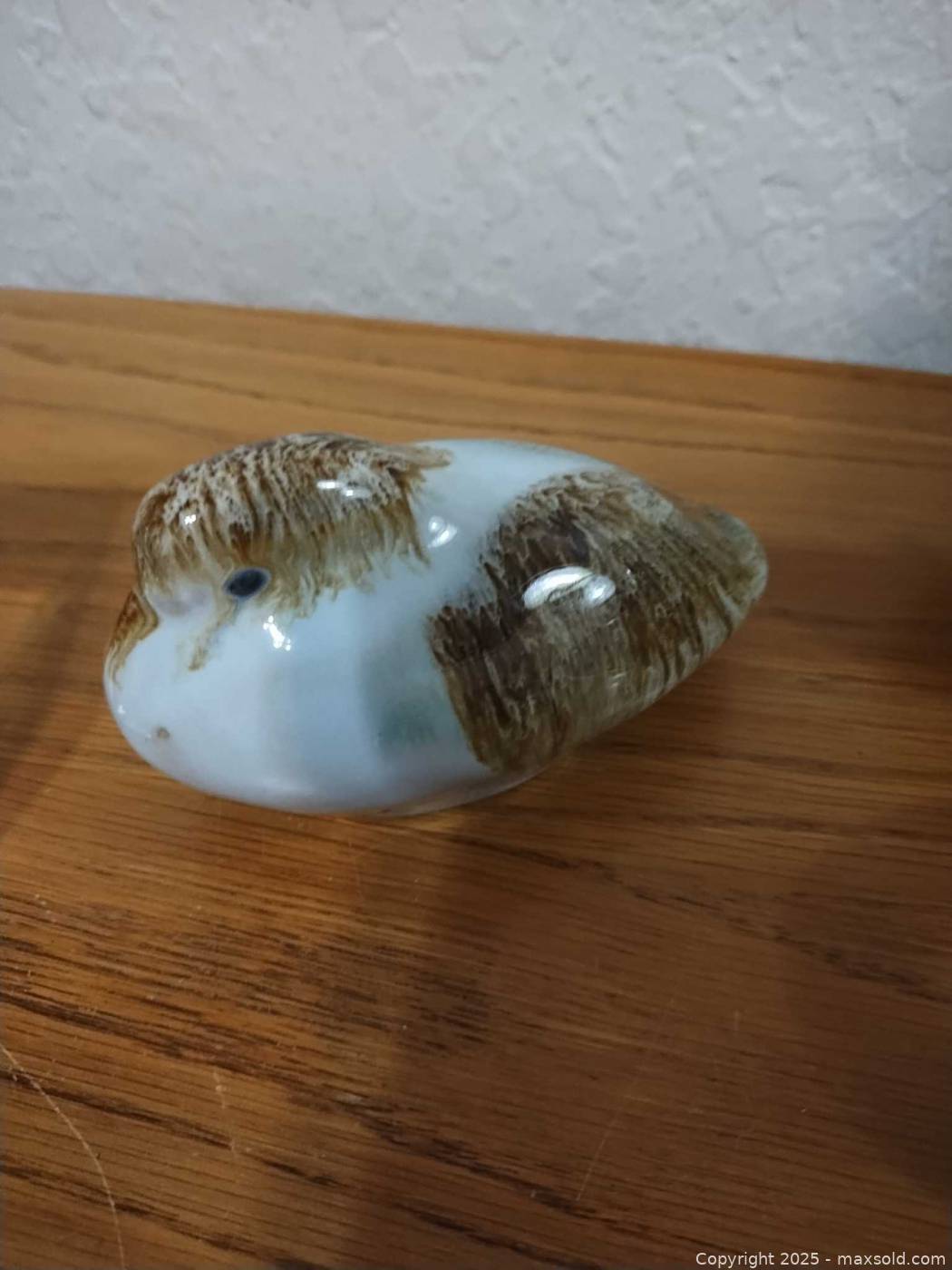 3D lion lucite paperweight, art glass bird, floral porcelain vessel ...