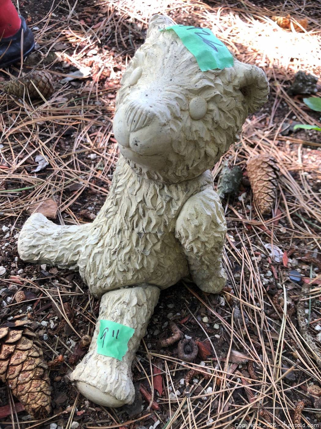 Concrete turtle and teddy bear garden statues | Maxsold