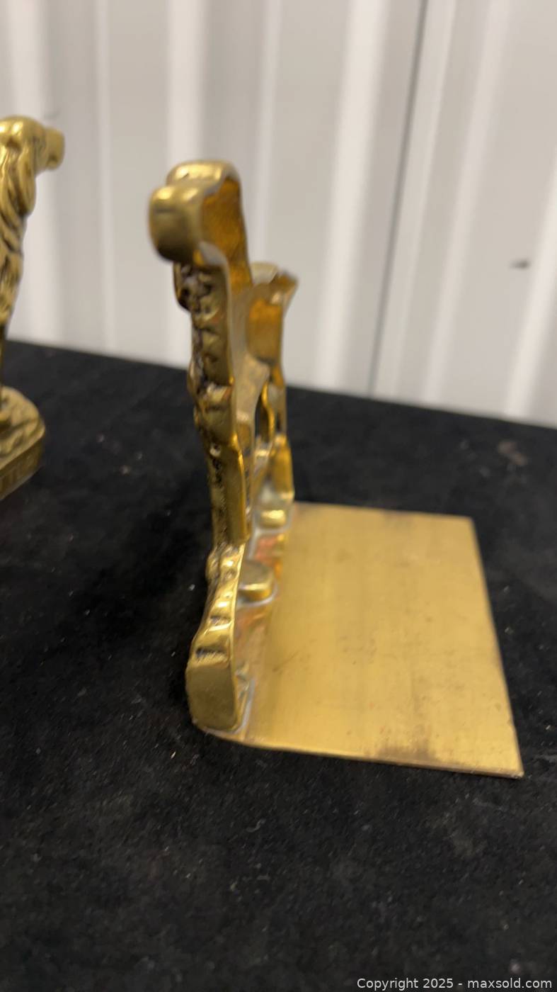 Vintage brass hunting dog bookends pair | Maxsold