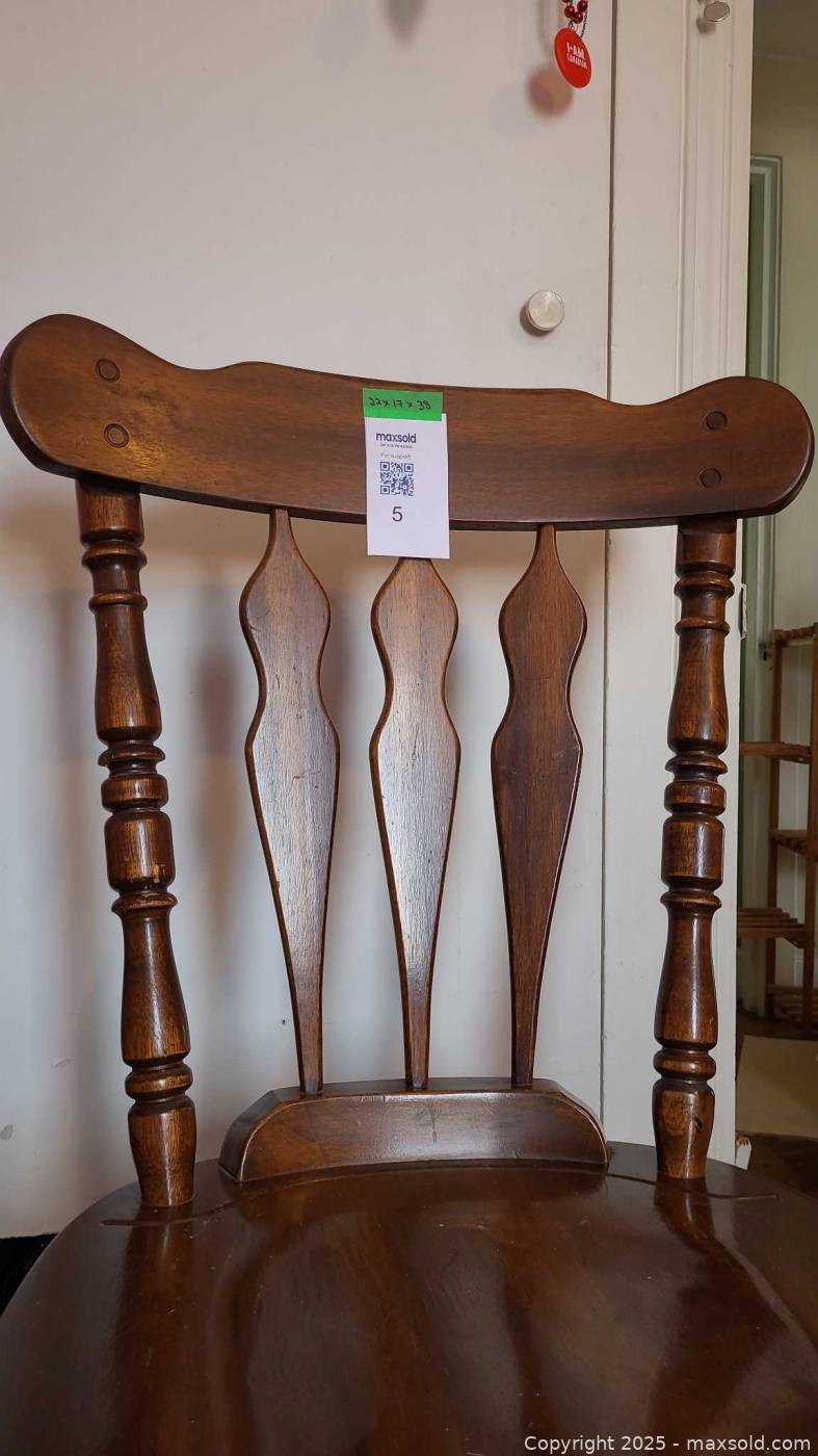Wooden splat-back side chair | Maxsold