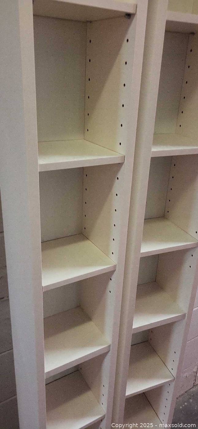 2 white IKEA Gnedby media towers 79.5" H | Maxsold
