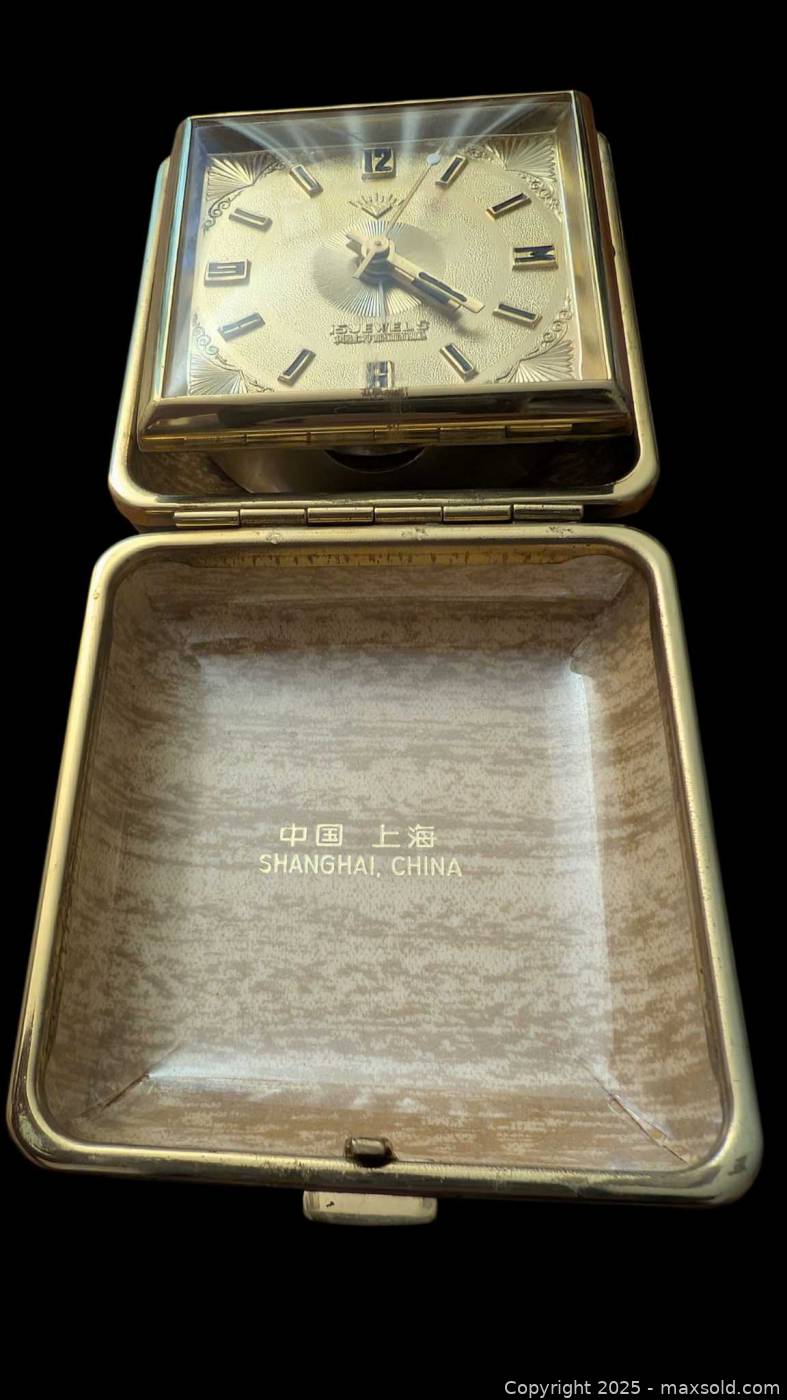 Vintage Shanghai folding travel alarm clock | Maxsold