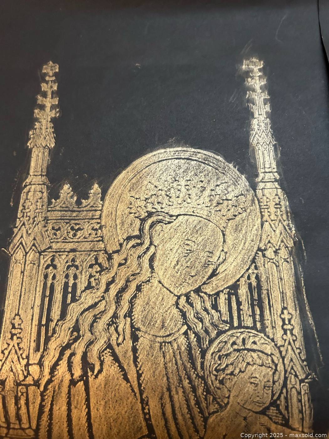 Vintage Westminster Abbey and Windsor Parish Church brass rubbings set ...