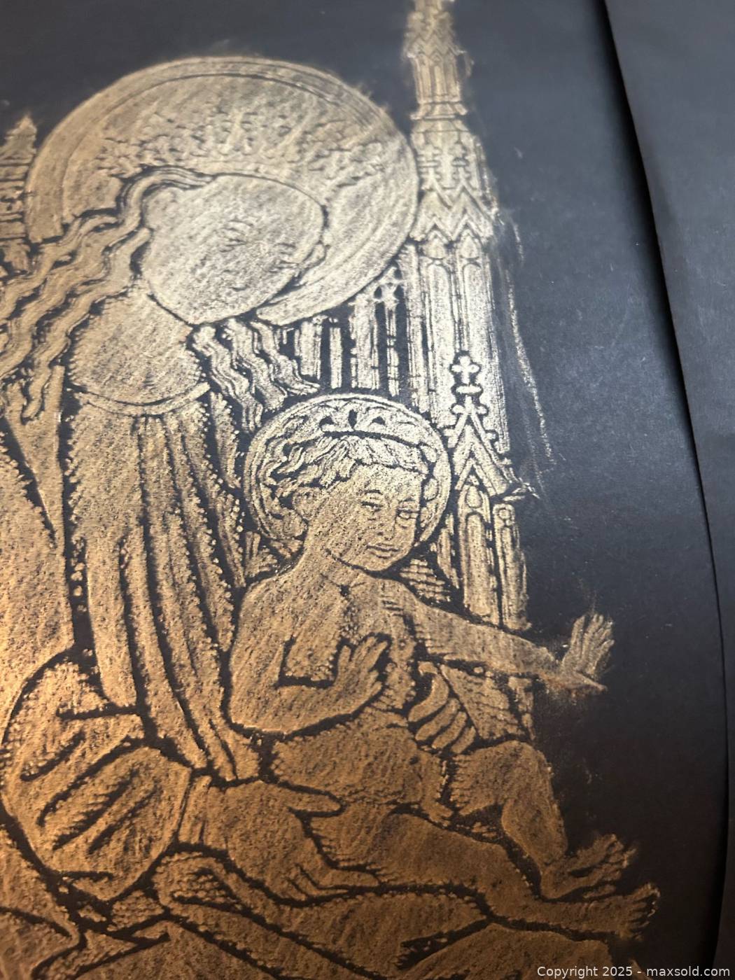 Vintage Westminster Abbey and Windsor Parish Church brass rubbings set ...